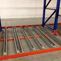 Pallet Flow Rack | FIFO Gravity Roller Rails Dynamic