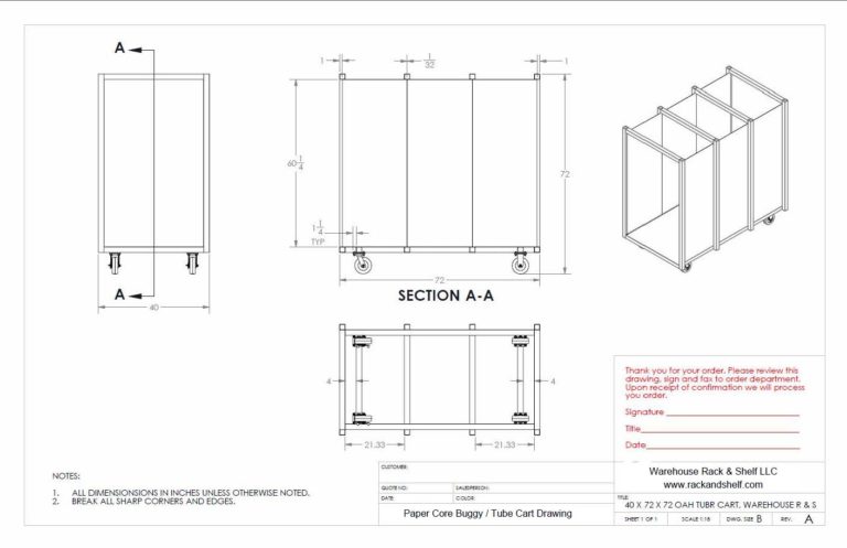 Paper Roll/Core Buggies & Tube Handling Carts | Core Racks