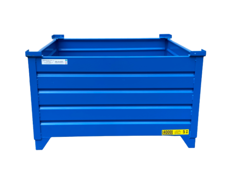 Stackable Corrugated Steel Totes | Warehouse Rack and Shelf