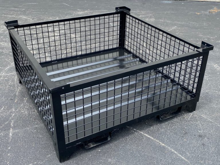 Rigid Wire Basket with Forklift Guide Stirrups