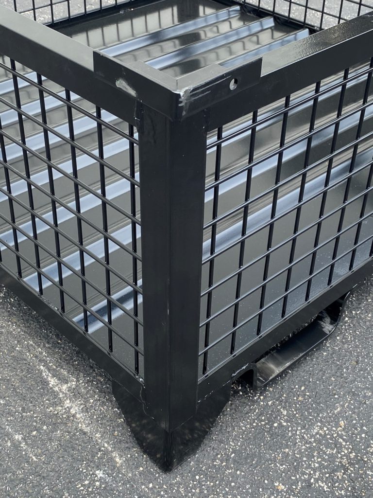 Rigid Wire Basket with Forklift Guide Stirrups