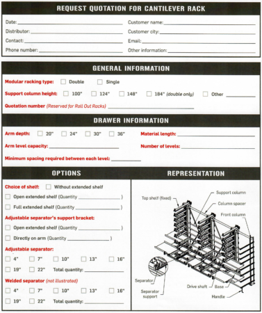 Crank Out Cantilever Rack | Warehouse Rack & Shelf