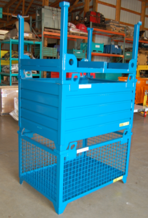 Stackable Steel Container with Open Sides | Stackable Cradle Rack ...