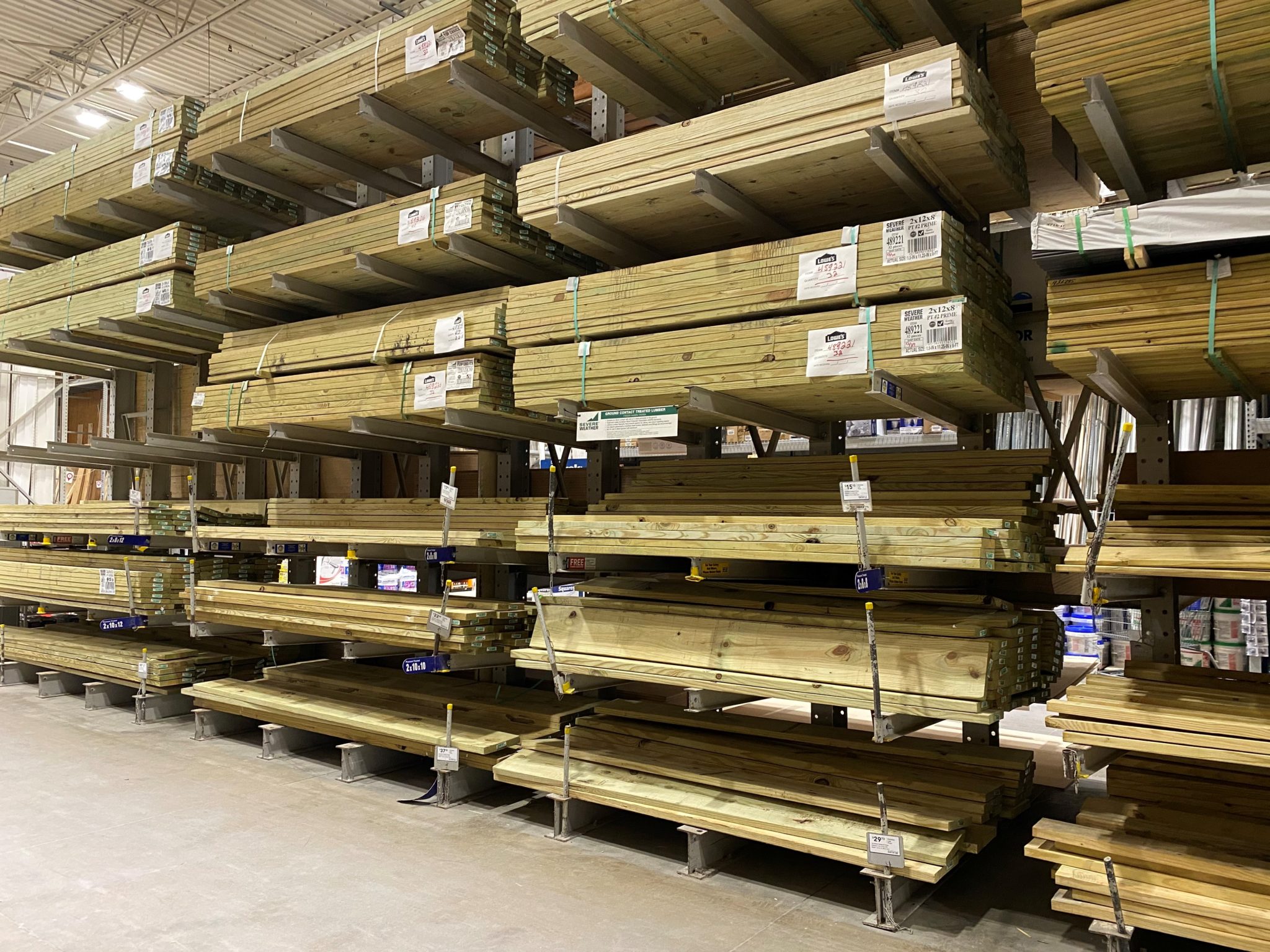 Cantilever Lumber and Plywood Sheet Storage Racks