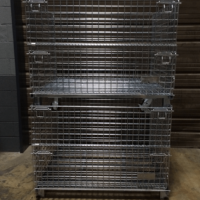 Collapsible Wire Containers with Casters - Wholesale